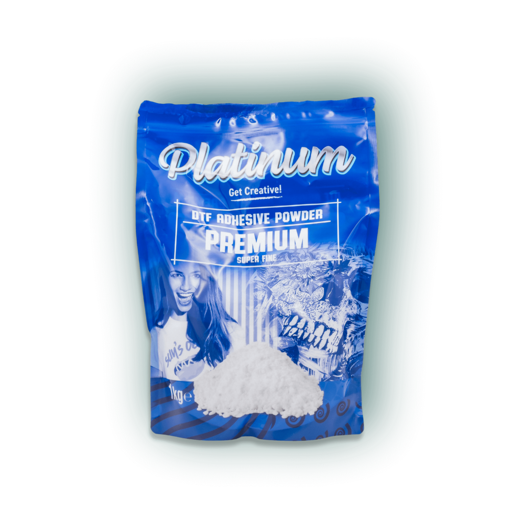 White DTF Powder Premium Platinum – 1kg Adhesive Powder Bag